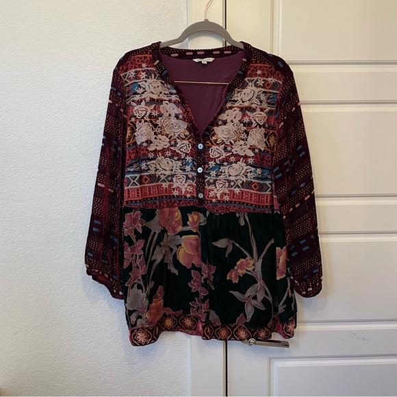 John Mark | Tops | John Mark Velvet Top | Poshmark